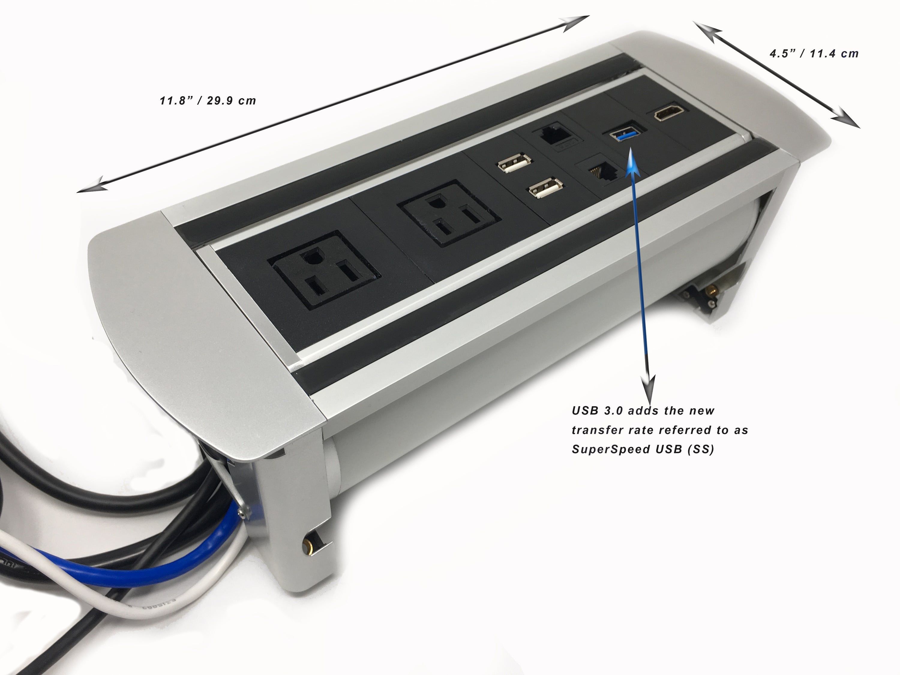 Power Plug In-Desk Power Center Table Top Grommet Furniture Power Data ...