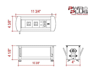 Power Plug In-Desk Power Center Table Top Grommet Furniture Power Data ...